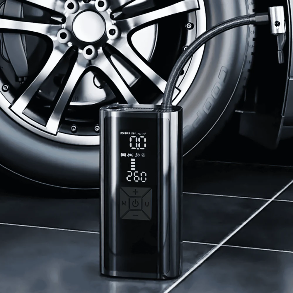 Stay Prepared with a Cordless Portable Tire Inflator and Car Mount in